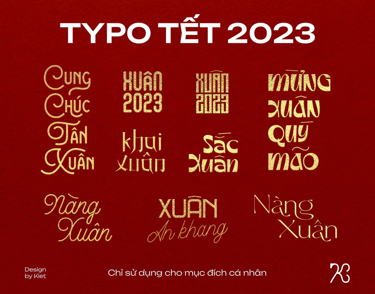 Chia sẻ 10+ mẫu Typo Tết đẹp, hiện đại, cực sịn cho năm 2024